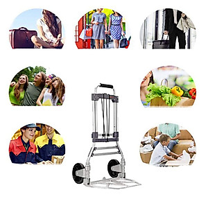 Folding Hand Truck, Hand Truck, Dolly, 2 Wheel-Roate Load Bearing 120 Kg Telescopic Construction Utility Cart Luggage Ideal for Personal, Travel, Moving And Office Use