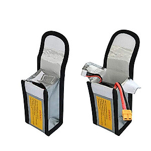 Fireproof bag LiPo Battery Bag for DJI Spark, Battery Safe Storage Bag LiPo Guard Pouch, 2 PCs (125 x 64 x 50 mm)