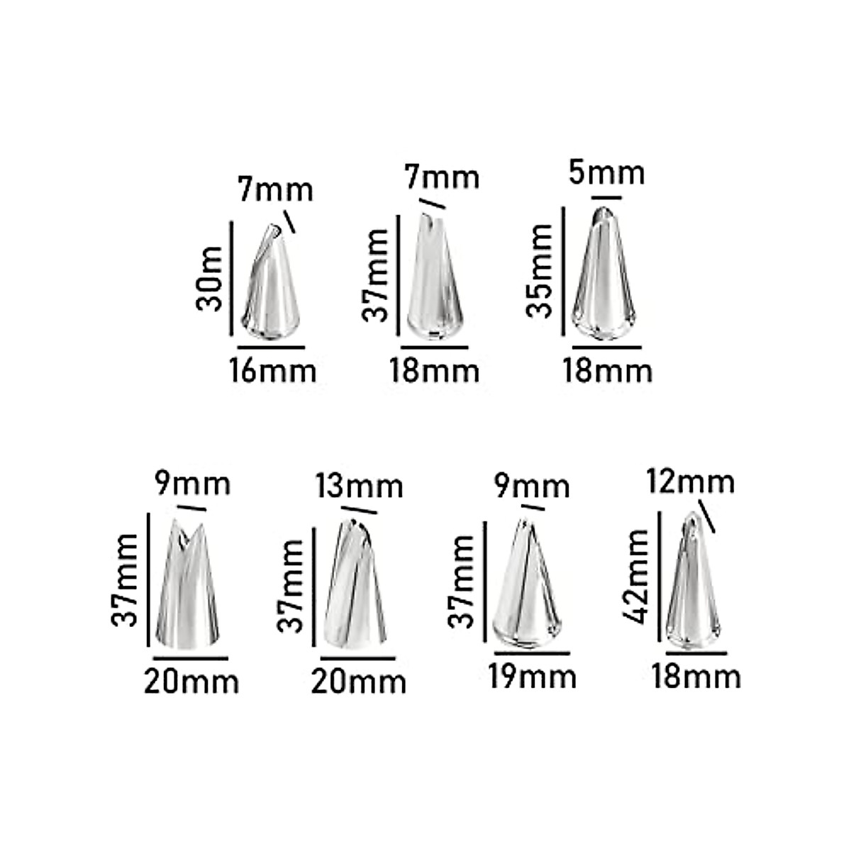 Leaf Piping Tips Set 7 Pieces Cake Decorating Tips Icing Piping Nozzles Set Decorating Kit