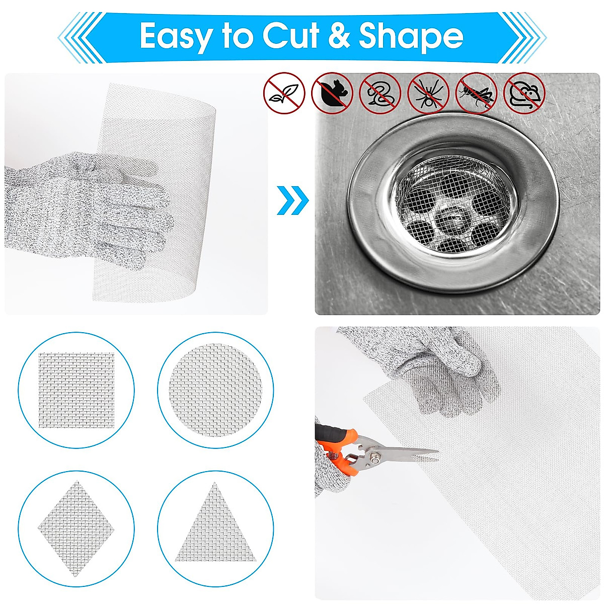 4 Pieces 20 Mesh 8.2”X11.8” (21cmX30cm) Wire Mesh, Sturdy Metal Mesh Sheets for DIY Projects 304 Stainless Steel No Rust Mesh Screen