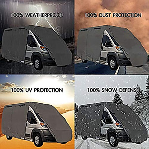North East Harbor Durable Waterproof Tear-Resistant Class-B RV Motorhome Cover Fits Length 18'-20' Feet Class B Camper Van/Conversion Vans Zippered Panels 500D Polyester Fabric