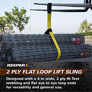 Keeper - 16’ x 4" Performance Engineered Cargo and Load Lift Sling with Flat Loops - Type 3, Class 7 Rated Cargo Sling