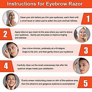 3Pcs Eyebrow Razor Trimmer, Multipurpose Exfoliating Dermaplaning Home Skin Care Safety Tool, Professional Facial Hair Removal,Shaver and Eyebrow Shaper For Women & Man