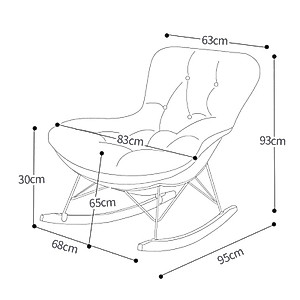 HARELA Outdoor Patio Rocking Chairs, Indoor Rocking Chair Comfy Rocker Chair with Thick Cushion, Modern Lounge Chair for Porch, Garden, Patio, Backyard