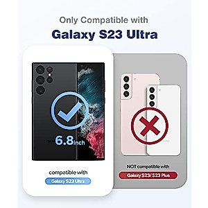 Tongate Compatible with Samsung Galaxy S23 Ultra Case with Slide Camera Cover, [Military Grade Drop Protection] Slim Translucent Matte Back Phone Case for Galaxy S23 Ultra Case 6.8 Inch, Black