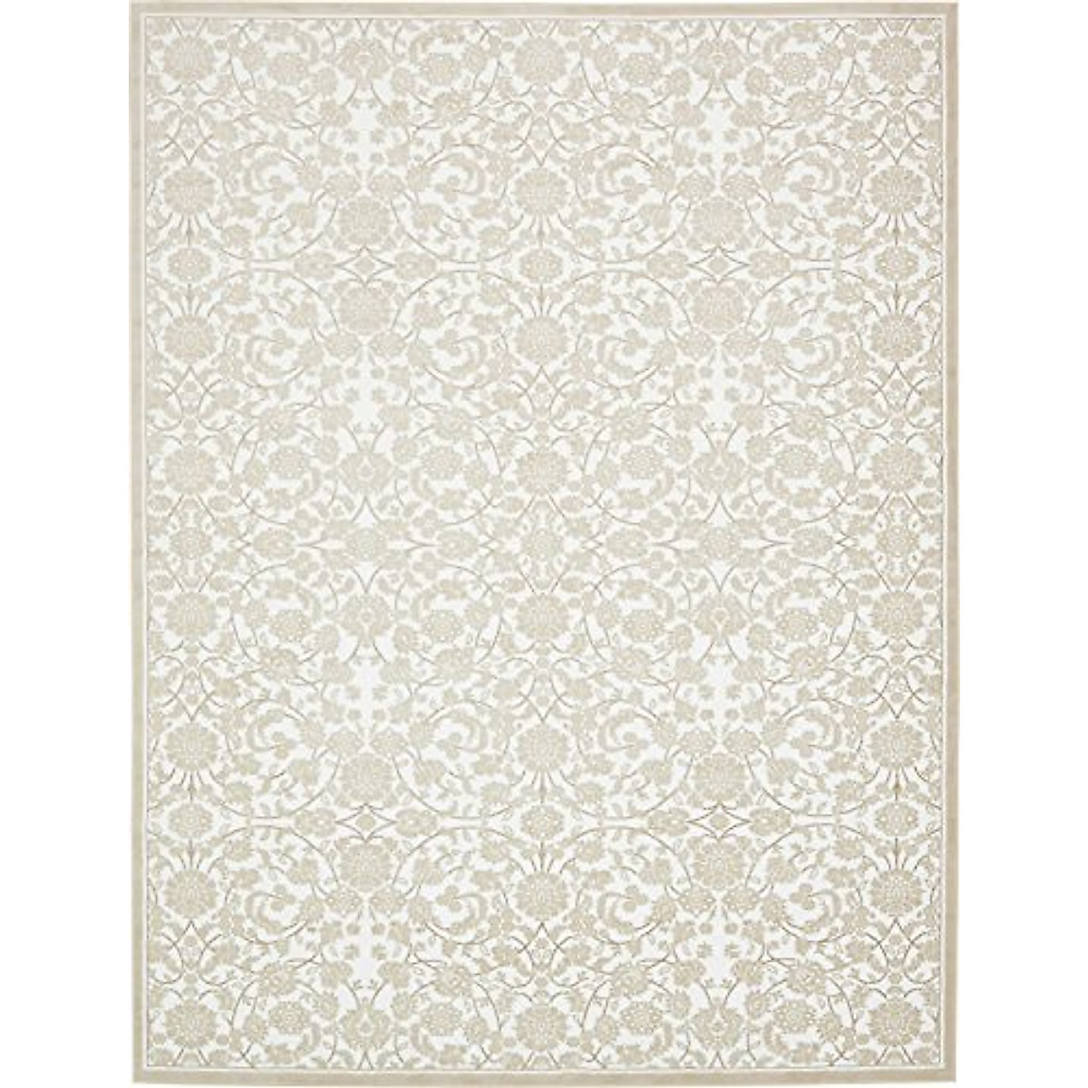 Unique Loom Rushmore Collection Classic Traditional Tone Textured Intricate Design Area Rug, 10 ft x 13 ft, Tan/White