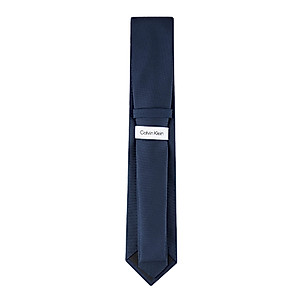 Calvin Klein Men's Silver Spun Solid Tie, Navy, Regular