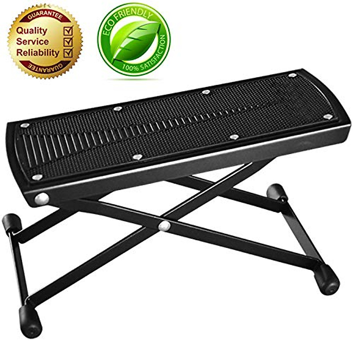 Guitar Foot Rest, Height Adjustable Guitar Footstools/Folding Footstool,Pedal (Black)