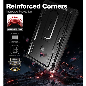 Dexnor Case for Galaxy Tab S7 FE 12.4 Inch (2021), [Built in Screen Protector & Kickstand] with Pen Holder Heavy Duty Shockproof Full Body Protective Cover for Galaxy S7 FE Case-Black