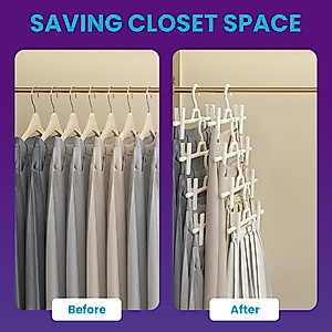 Nipogear Anti-Slip Plastic Pants Drying Clip, Purple, 10 Pieces