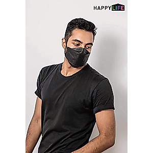 (20PCS) Black Disposable KF94- Face Masks 4-Layer Filters Breathable Comfortable Nose, Good Day, Dust Mask, Black KF94 Masks Made in Korea.