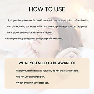 Exfoliating Mitts 2Pcs, Body Scrub Gloves for Bath or Shower, Men's Women's Deep Clean Exfoliating Tool to Remove Dead Skin and Dirt, Home Spa Exfoliating Gloves for Self-Tanning