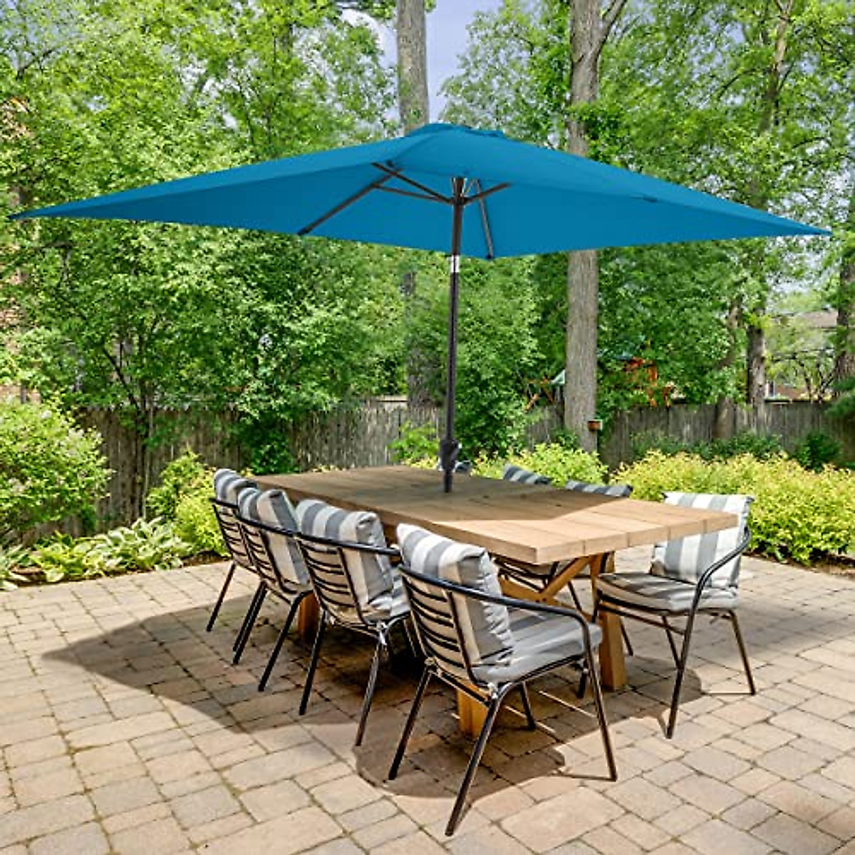 Pure Garden 50-LG1279 Turquoise Rectangular Patio Umbrella Color
