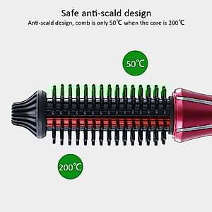 Hair Dryer Brush, Curling Iron Hair Ionic Hair Straightener Brush Ceramic Heated Brush Styler For Short Hair[Us]