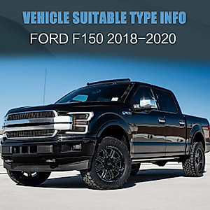 VLAND LED Headlight Assembly Fit for Ford F150 13th Gen 2018-2020, Plug-and-play, Black