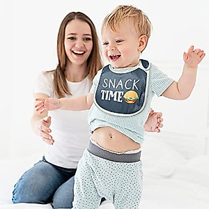 2ooya 7Pcs Cotton Waterproof Baby Bibs Adjustable Hook Loop Closure Infant Bib Unisex Colorful Newborn Babies Food Bibs for Teething Drooling Feeding Eating （6-12 Months）