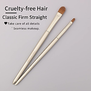 ENZO KEN Thin Lip Brush, Mini Flat Concealer Brush Under Eye, Small Lip Makeup Brush for Lip Stick, Liquid Lipstick, Liquid Blush, Lipgloss, Lip Plumper, Lip Plumping Lip Gloss, Spots, Mature Skin.