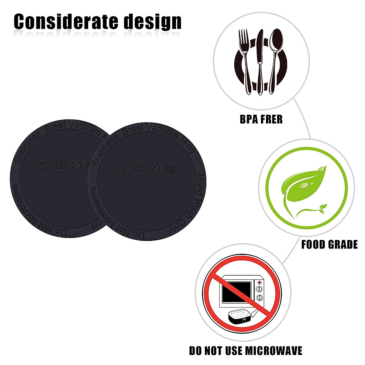 KINBOM 10pcs Rubber Bottoms for Sublimation Tumblers, Skinny Tumbler Rubber Bottom Pads Bulk for 20 oz Tumbler Protective Silicone Bottoms for Tumblers Straight Wine Tumblers 12/15/17/20/30oz (56mm)