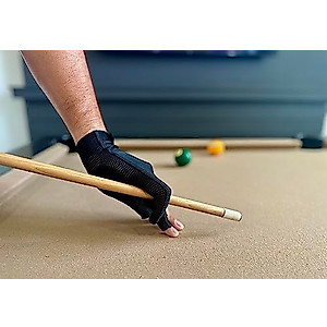Guantes Pool Professional Breathable Billiard Glove, Quick Dry, Snooker Cue Sport for Left Hand (Black)