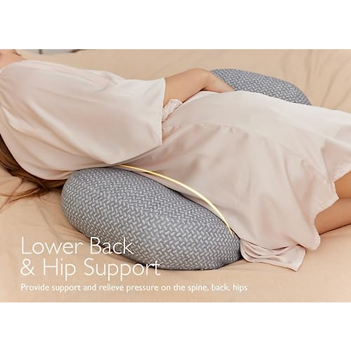 Momcozy Pregnancy Wedge Pillow for Sleeping, Portable Maternity Pillow for Side Sleeper, Support for Back, Belly, Hips for Pregnant Women, Adjustable Travel Pregnancy Pillow, Grey