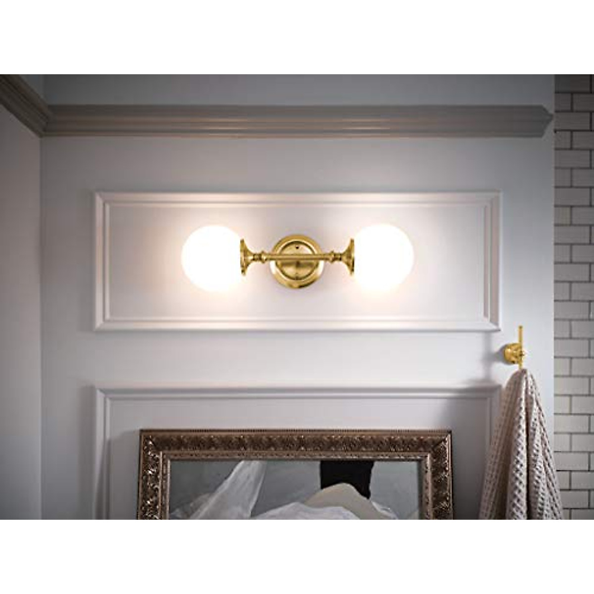 Moen YB0503BG Colinet Traditional Double Robe Hook, Brushed Gold