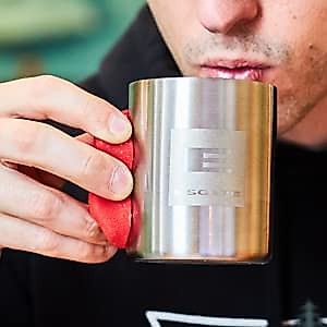 Escape Climbing Crimp Mug | Insulated Stainless Steel Rock Climbing Mug | 9 oz Capacity | Real Rock Climbing Hold Grip |