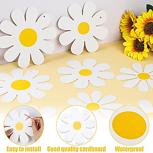 Set of 6 Groovy Daisy Banner Boho Daisy Garland Party Decorations Boho Hippie Daisy Flower Hanging Banners for Birthday Baby Shower Groovy Home Party Decor