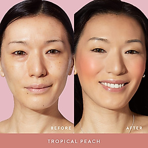 LAURA GELLER NEW YORK Baked Blush-n-Brighten Marbleized Blush - Tropical Peach and Angled Blush Brush Bundle