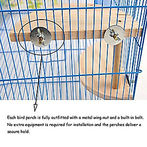 Hamiledyi Squirrel Gerbil Dwarf Wooden Platform, 2-Level of Natural Hamster Standing Platform Chinchilla Cage Accessories, Birds Perch Parrots Activity Playground