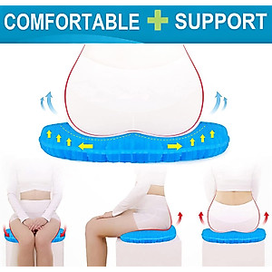 Gel Enhanced Donut Pillow for Tailbone Pain - Non-Slip Orthopedic Gel Butt Cushion for Hemorrhoids, Postpartum, Pregnancy, Bed Sores, Sitting - Honeycomb Breathable Orthopedic Sitting Pillow