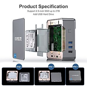 OUVISLITE Mini PC Window 11 Pro with Ιntel Celeron J4125 (Up to 2.7GHz), 8GB DDR4 128GB SSD Mini Computer Small Desktop PC Support 2TB Expansion, 4K HDMI, Triple Display, Dual WiFi, BT4.2, HTPC