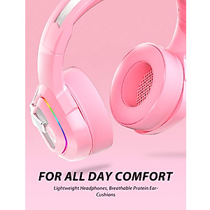 ZIUMIER Pink Gaming Headset for PC, PS4, PS5, Xbox One, Xbox Series S/X, Switch, Noise Canceling Microphone, Stereo Surround Sound, 3.5mm Wired Gaming Headphones