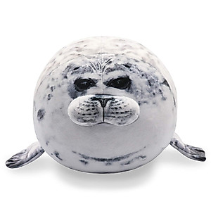 Fortuning's JDS 17.6" Cute Seal Plush Pillow Realistic Cotton Stuffed Animal Plush Toy Lovely Ocean Plushies Animal Hugging Pillow Cushion