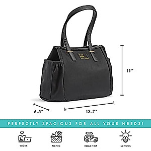 Fit+Fresh Copley Adult Insulated Lunch Bag women love as a Lunchbox or Lunch Tote, Cute Small Lunch Box For Women, Lunch box men, lunch bags women, insulated lunch box, lunch boxes, adult lunch, Black