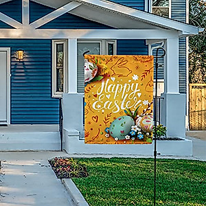 My Little Nest Seasonal Garden Flag Happy Easter Eggs and Flowers Double Sided Vertical Garden Flags for Home Yard Holiday Flag Outdoor Decoration Farmhouse Banner 28"x40"