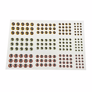 HTHYLURE 732 PCS Fishing Lure 3D Reptile Lure Eye 4 Sets Mixed Colors Lure Eyes Simulation Making Fly Tying Fake Fish Eyes Holographic Fake Eyes 3mm 4mm 5mm 6mm 732pcs
