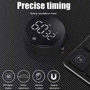 Digital Kitchen Timer - Magnetic with Large LED Display, Volume Adjustable Countdown/up Clock, Twist One Button Operation for Teacher Kids and Elderly,for Classroom Home Work Fitness