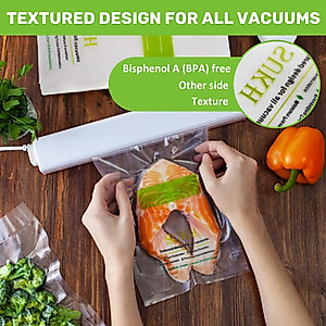 Sukh 50PCS Food Vacuum Bags - Vacuum Seal Bags for Food,Food Sealer Bags,Sealer Bags,Food Saver Vacuum Bags,Food Saver Bag,BPA Free Precut Bags for Vac Storage, Meal Prep and Sous Vide 6.7x9.84 inch