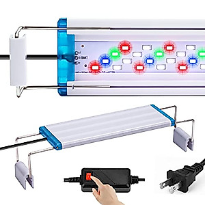 Oltraman LED Aquarium Light Full Spectrum Fish Tank Lights 7" 8" 10" 12" 8W Multi-Color Freshwater Saltwater Plant Lamp White Blue Red LEDs