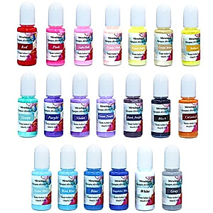 Alcohol Ink Set Opaque Alcohol Pigment Resin Dye Self-Sinking Alcohol Inks Pastel Colors for Epoxy Resin Coloring, Petri Dish Making, Tumbler Cup Making,0.35 oz Each,20 Colors