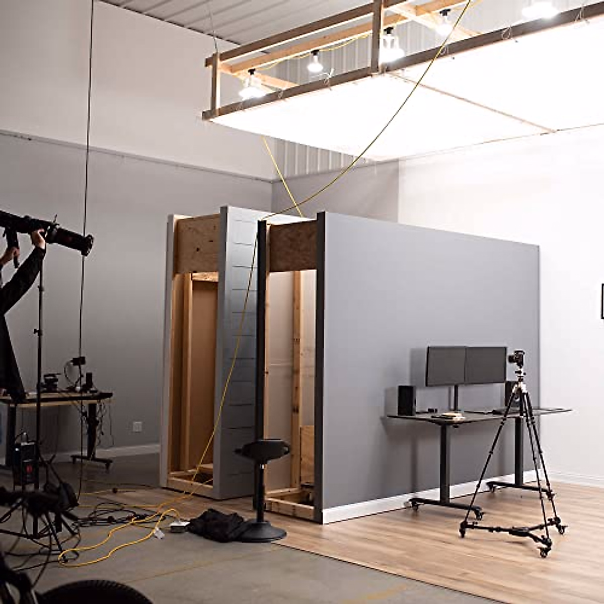 VIVO Universal Heavy Duty Mobile Tripod Trolley Designed for DSLR Cameras, Videos, Studio Lights, Adjustable Professional Tripod Dolly with Wheels, Black, CART-CAM1