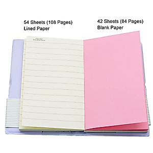 2 Pcs Random Colour Pocket Notebooks, 3x5 Inch Mixed Lined and Blank Paper Mini Order Notebooks With PU Leather Cover (2)