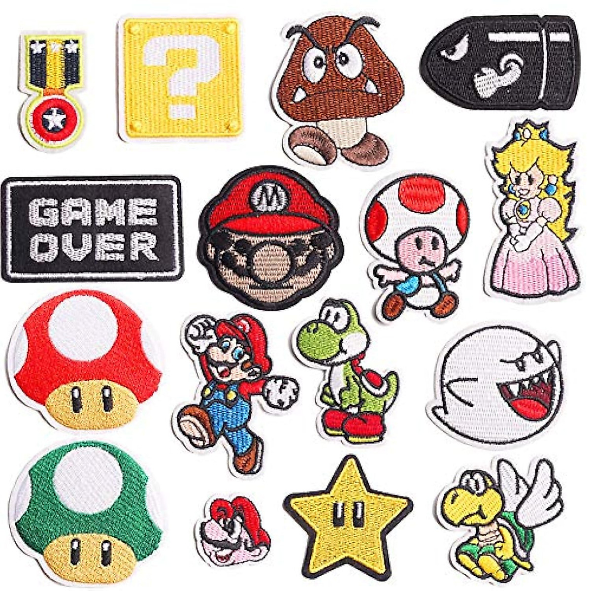 Decorative Patches,16pcs Iron On Patches for Clothing, Embroidered Sew On Super Cute Cartoon Anime Patches for Kids Jackets, Shirts, Backpacks