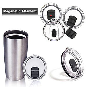 6 Pieces Magslider Replacement Kits Magslider Tumbler Lids for Yeti Rambler Ozark Trail Rtic BPA Free Shatter-Resistant Spill-Resistant Dishwasher Safe Lids Covers for Tumblers Cups