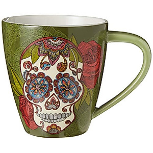 Lang Artisan Sugar Skull Café Mug , 17 oz, Multi