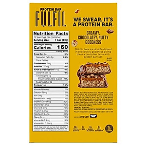 FULFIL Protein Snack Bars, Chocolate Hazelnut, 15g Protein, Pantry Staples, 12 Count