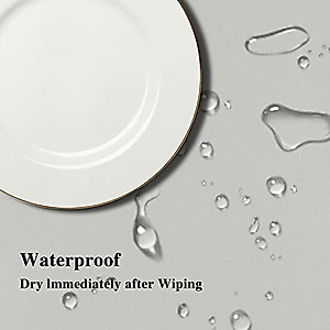 MOVNO Leather Placemats Set of 6, Modern Placemats for Kitchen Table, Plate Mats Set for Square Round Table, Washable Wipeable Waterproof Faux Leather Placemats, Non-Slip Table Mats(Gray)