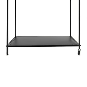 CNCEST Outdoor Grill Cart, Double-Shelf Movable Cooking Table, Outdoor Dining Cart with Storage and Spice Rack, Movable Kitchen Cart on Wheels,Kitchen BBQ Food Prep Table for Grill -Black