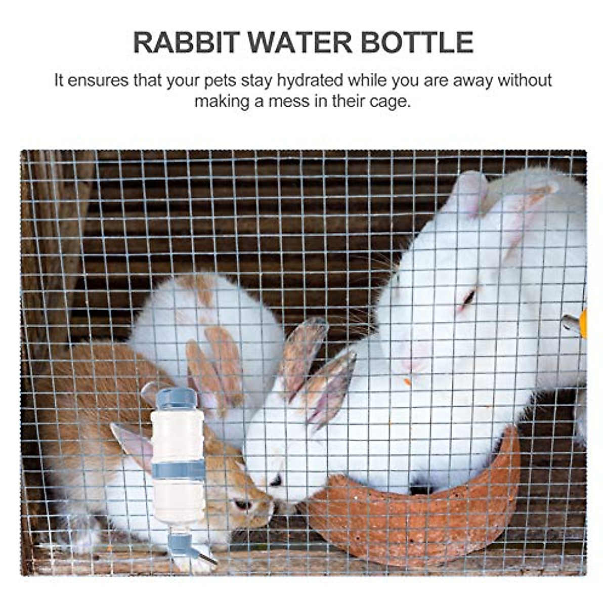 TEHAUX Pet Water Bottle Dispenser-Water Feeder Pet Drinking Water Bottle 473ml (Sky-blue)