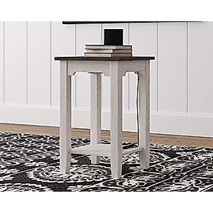 Signature Design by Ashley Dorrinson Square Modern Farmhouse End Table and Side Table Bundle, Two Tone White & Brown